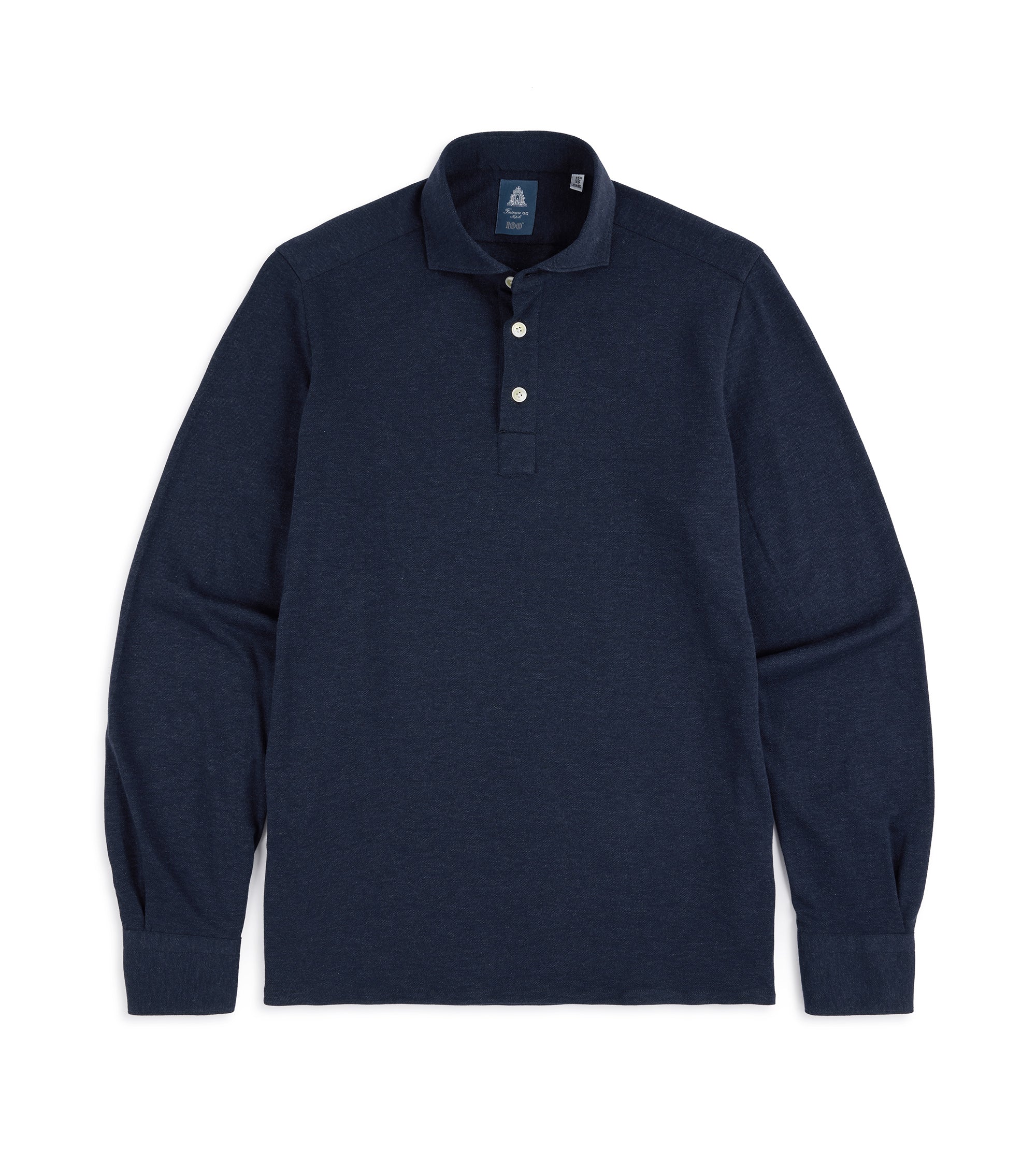 Finamore Orlando Cotton Cashmere Polo Shirt: Navy