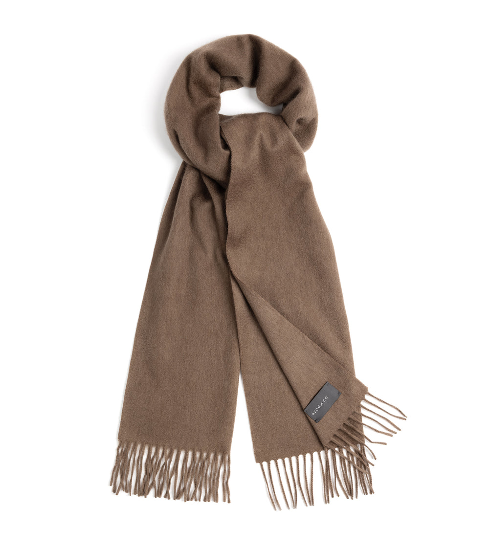 Begg x Co Arran Solid Oversized Cashmere Scarf: Mink