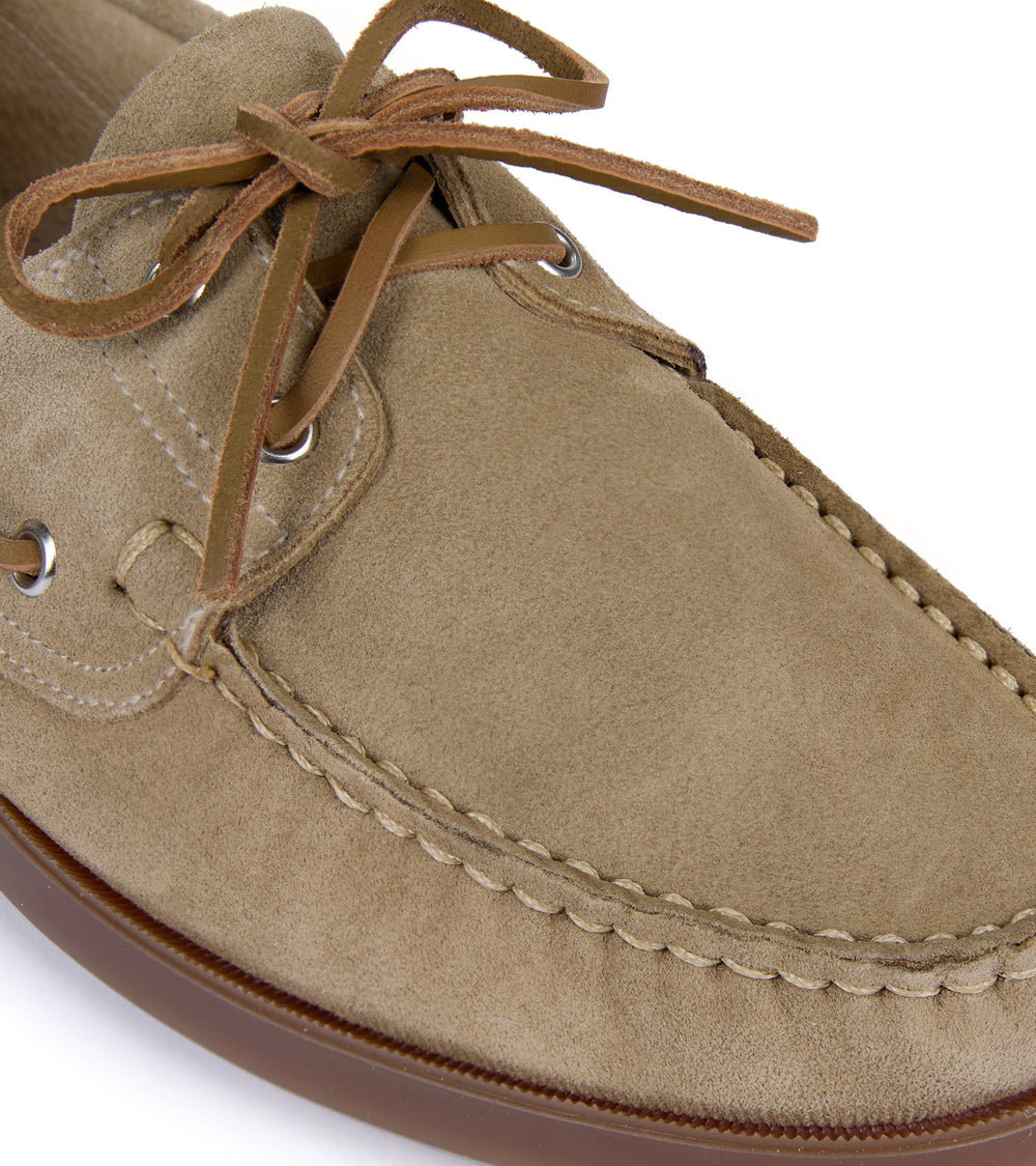 Paraboot Barth Suede Boat Shoe: Sand